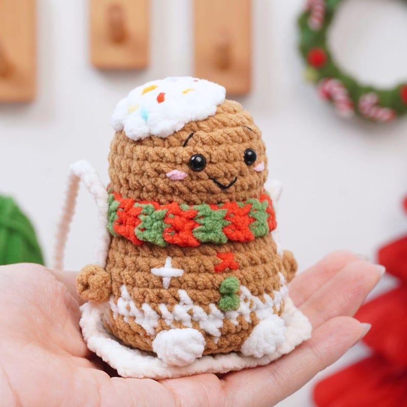 Gingerbread Cookies on Swing Car Hanging Crochet Pattern, Christmas Car ...