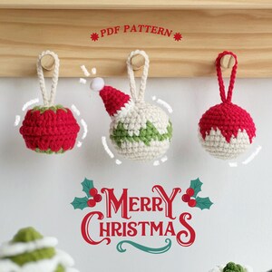 Bundle 5in1 Christmas Ornaments Car Hanging Crochet Pattern, Amigurumi ...