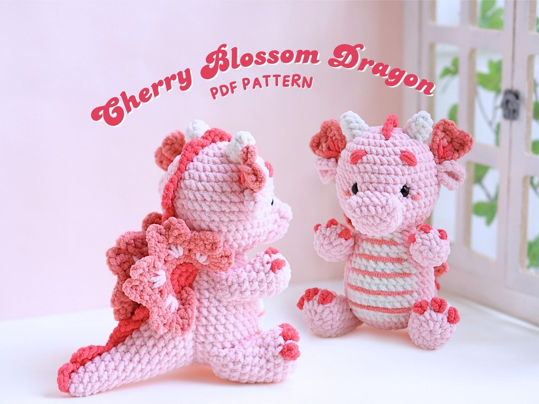Cherry Blossom Dragon Crochet Pattern, Amigurumi Crochet Pattern ...