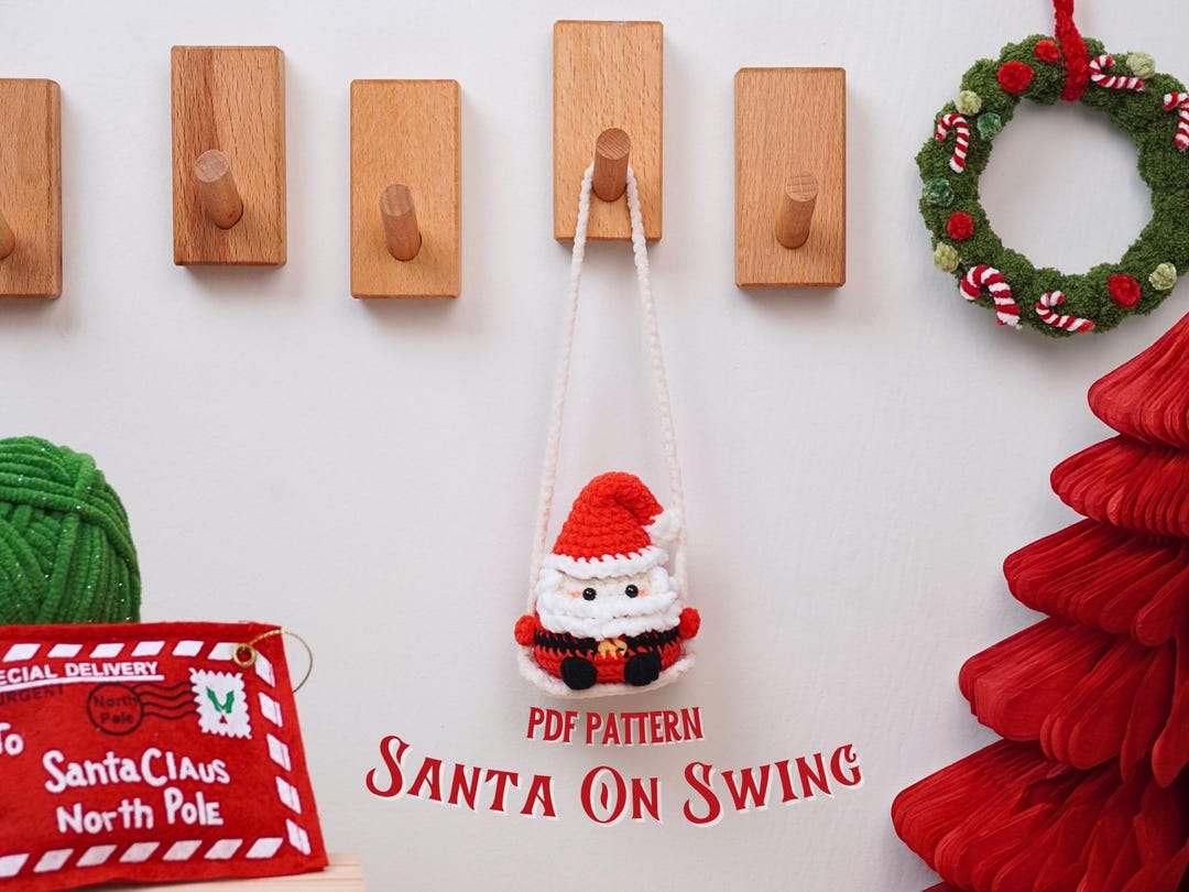 Santa on Swing on Swing Car Hanging Crochet Pattern, Christmas Car ...