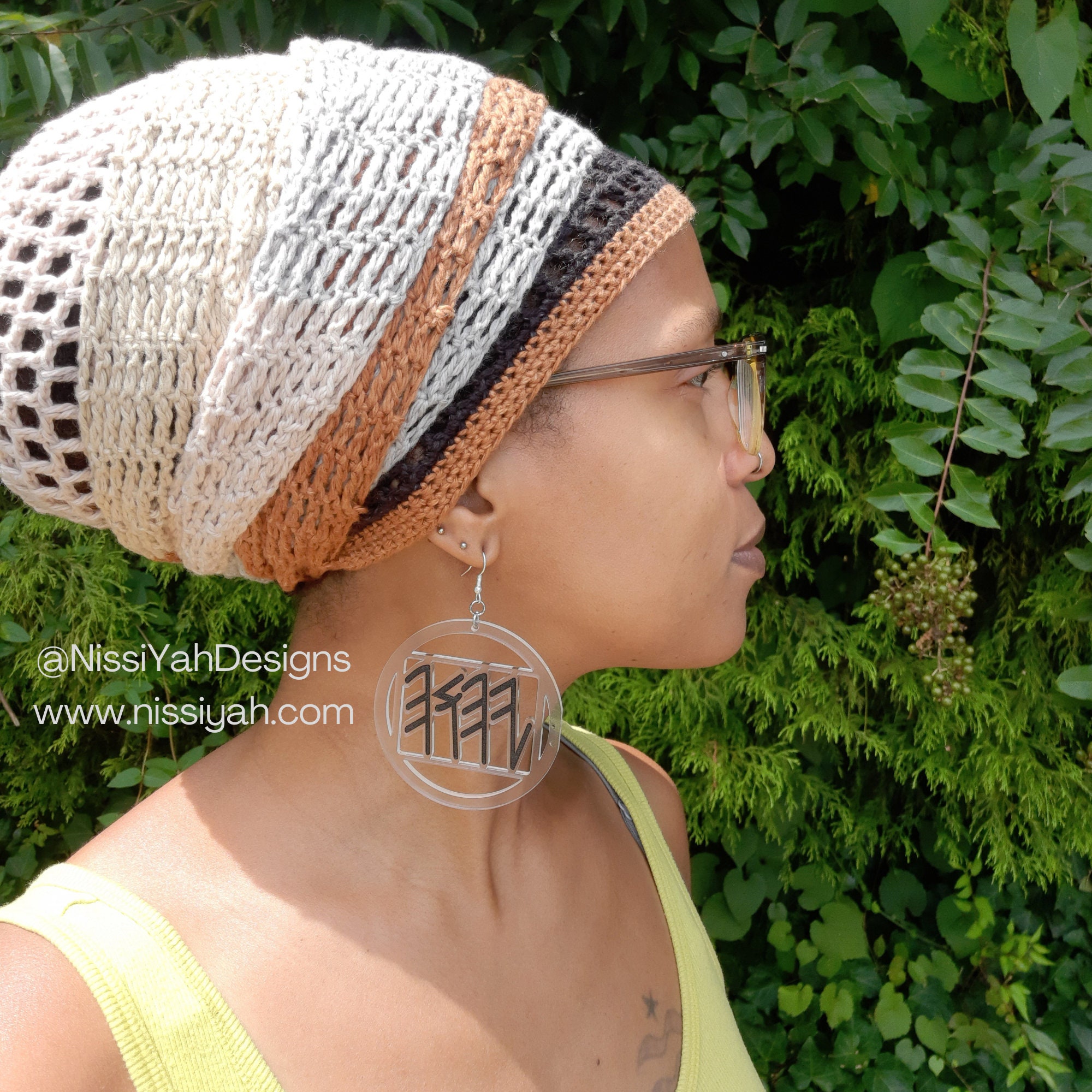 Nissiyah Designs Crocheted Crown Cover Loc Head Wrap Headwrap Crochet ...