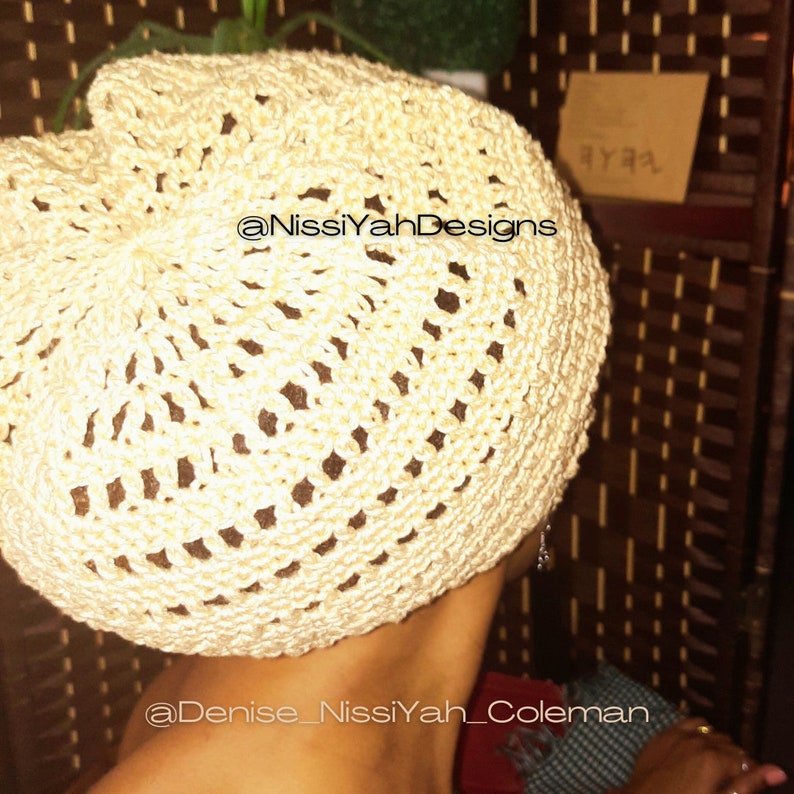 Nissiyah Designs Crocheted Tam Crochet Loc Headwrap Hat Slouchy Hat ...