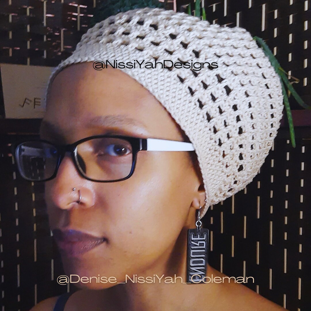 Nissiyah Designs Crocheted Tam Crochet Loc Headwrap Hat Slouchy Hat ...