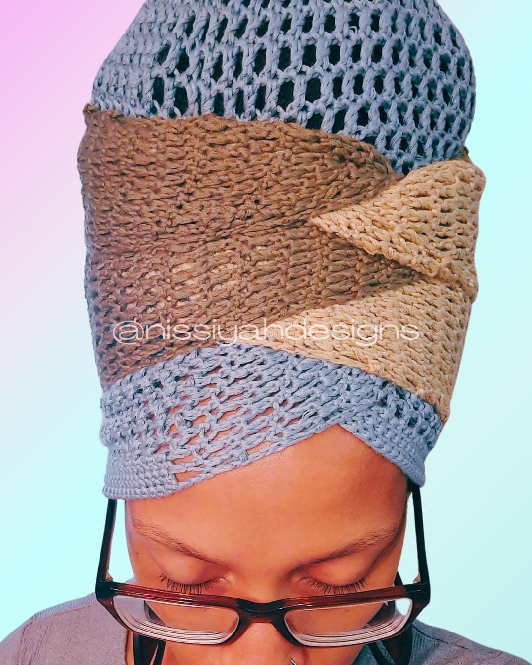 Nissiyah Designs Crocheted Crown Cover Loc Head Wrap Headwrap - Crochet ...