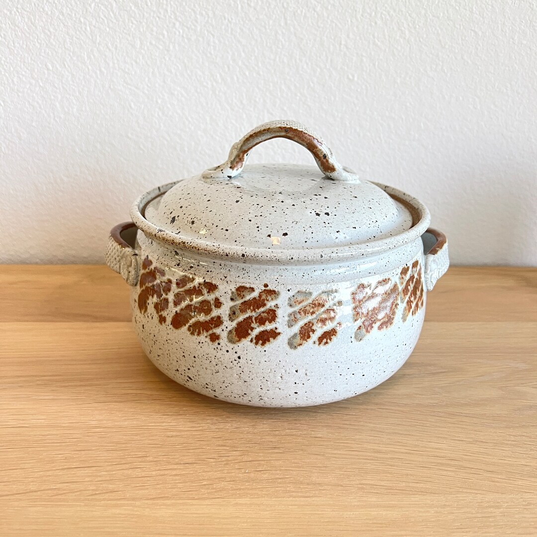 Vintage Studio Pottery Casserole Dish / Retro Handmade Ceramic Lidded ...