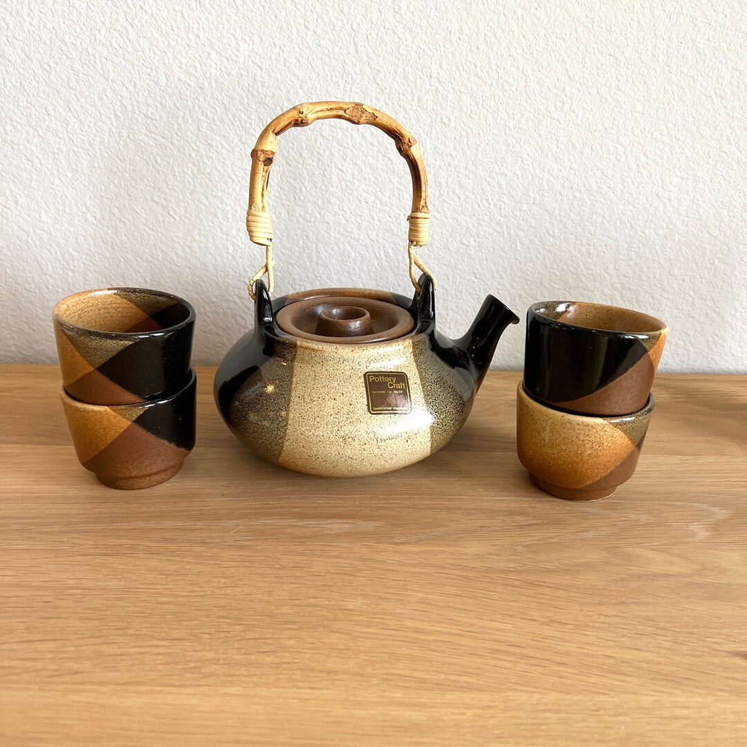 Robert Maxwell Pottery Craft Teapot and Four Tea Cups / Pottery Craft ...
