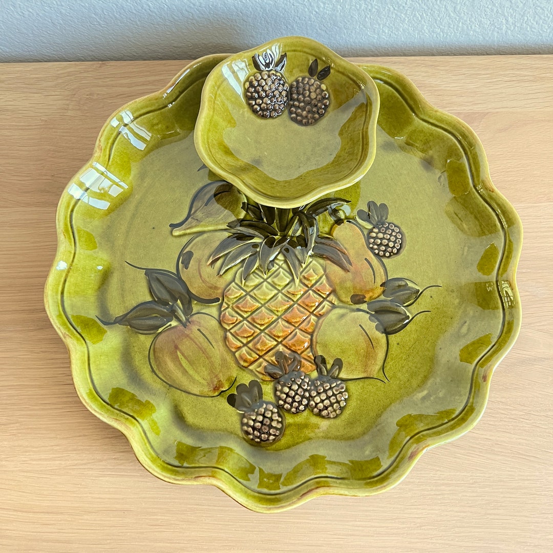 Midcentury Chip and Dip Plate by Los Angeles Potteries / Vintage ...