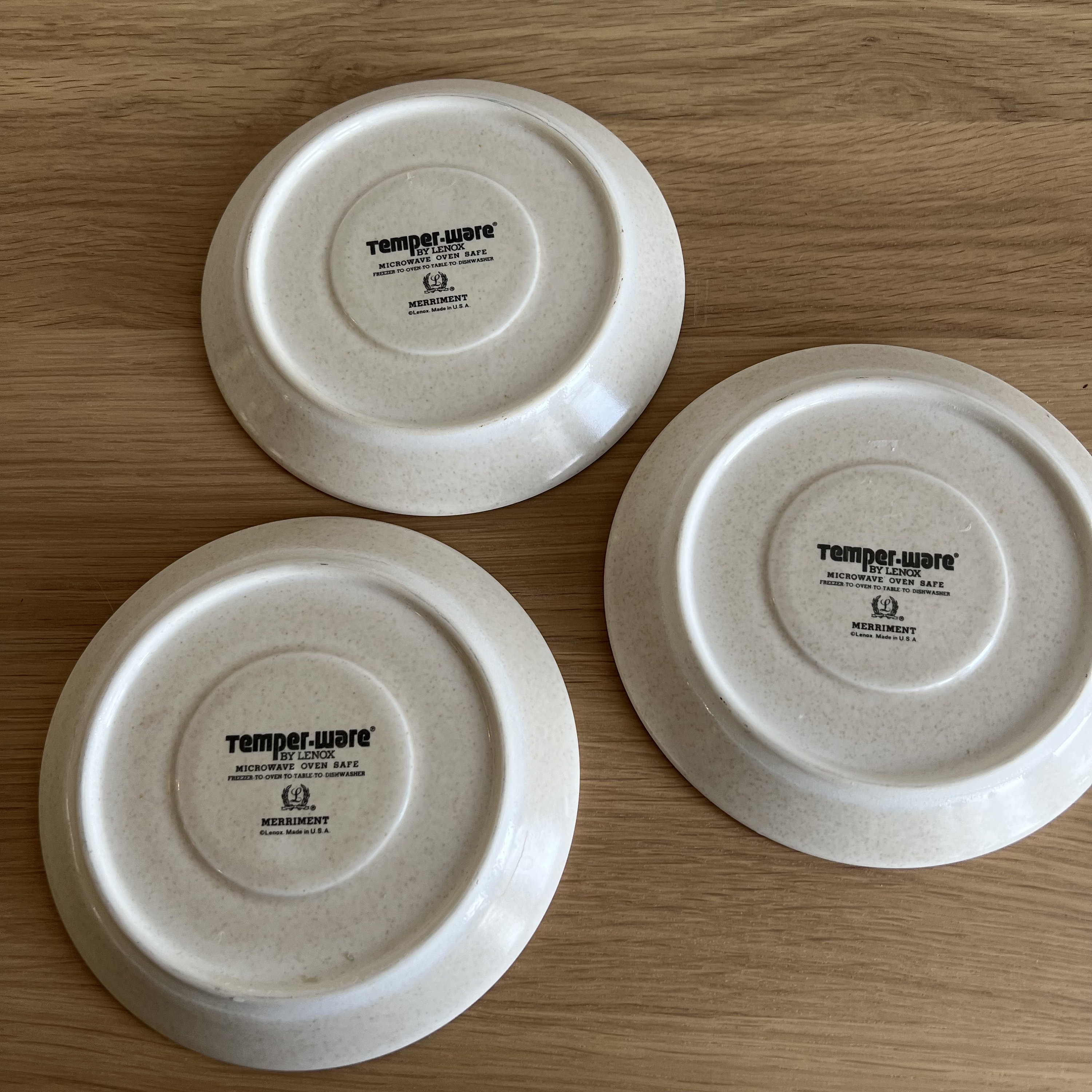 Vintage Lenox Temper-ware "merriment" Flat Cups With Saucers - Set of 3 ...