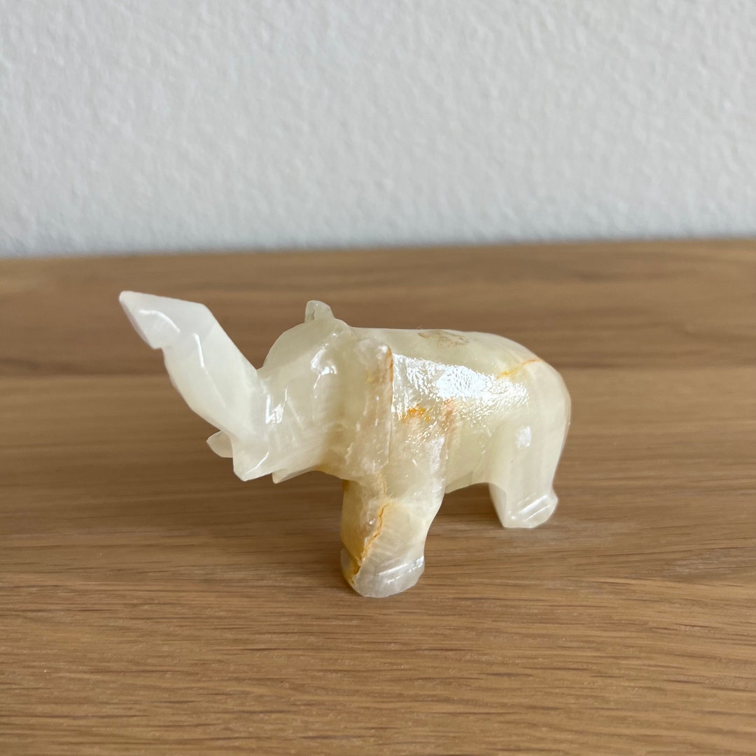 Onyx Hand-carved Elephant / Stone Animal Figurine - Etsy