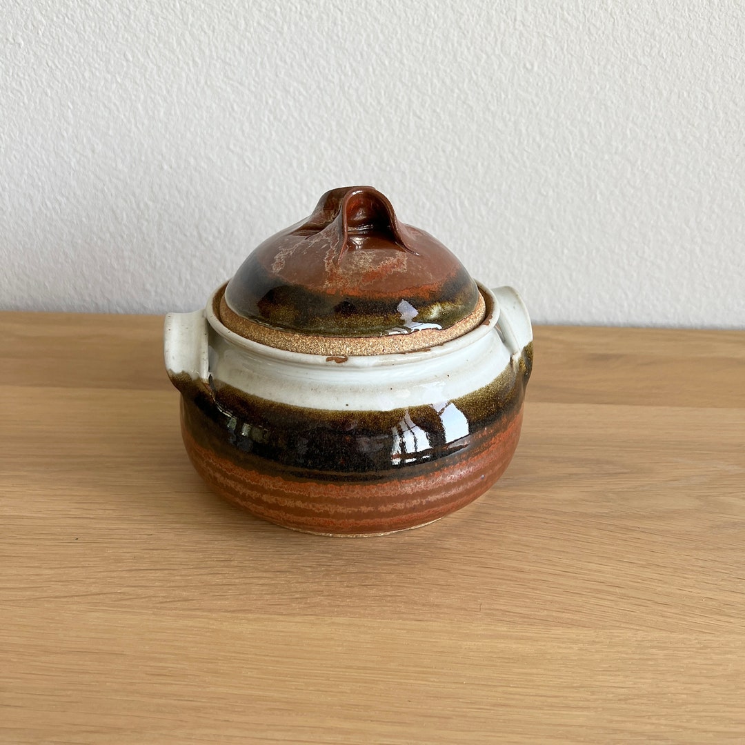 Vintage Studio Pottery Casserole Dish / Handmade Stoneware Serving Bowl ...
