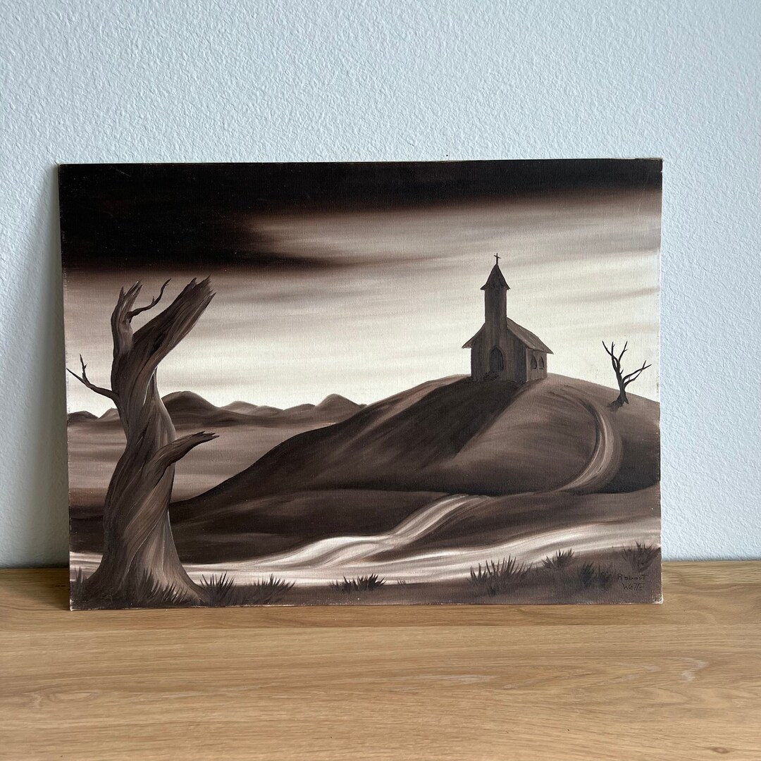 Original Painting by Montana Artist Robert Watts / Bob Watts Black and ...