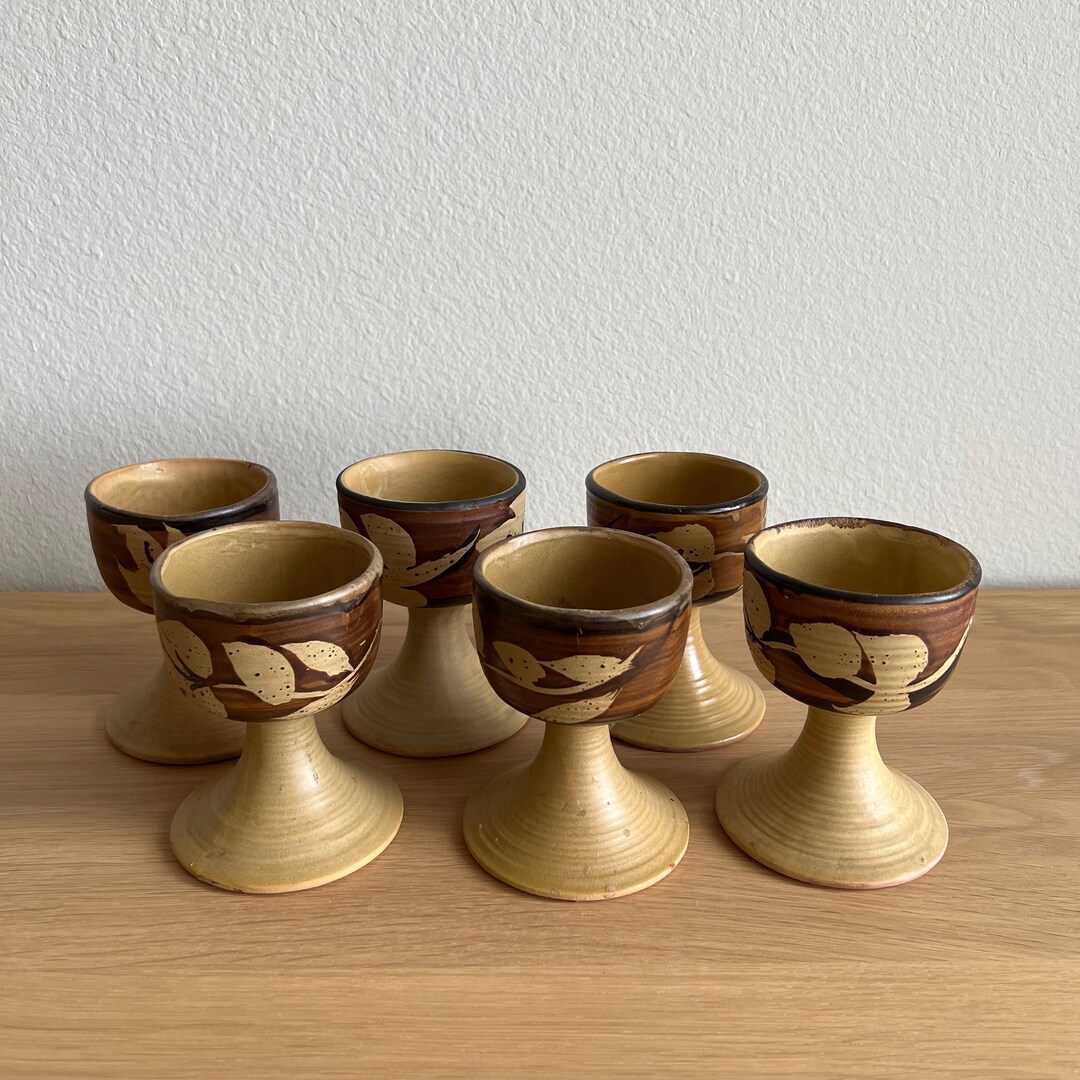 Vintage Bennett Welsh Pacific Stoneware Wine Goblets - Set of 6 / B ...