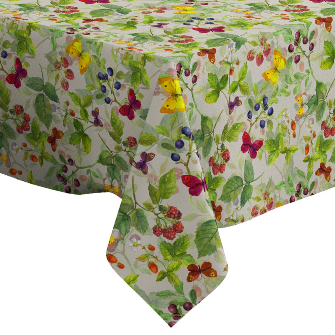 Handmade Decorative Tablecloth, Colorful Vegetarian Food Berries ...