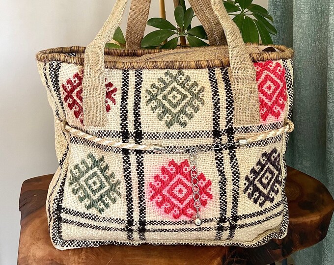 Antique Hemp Natural Summer Beach Tote, Eco-friendly Shopping Grocery ...