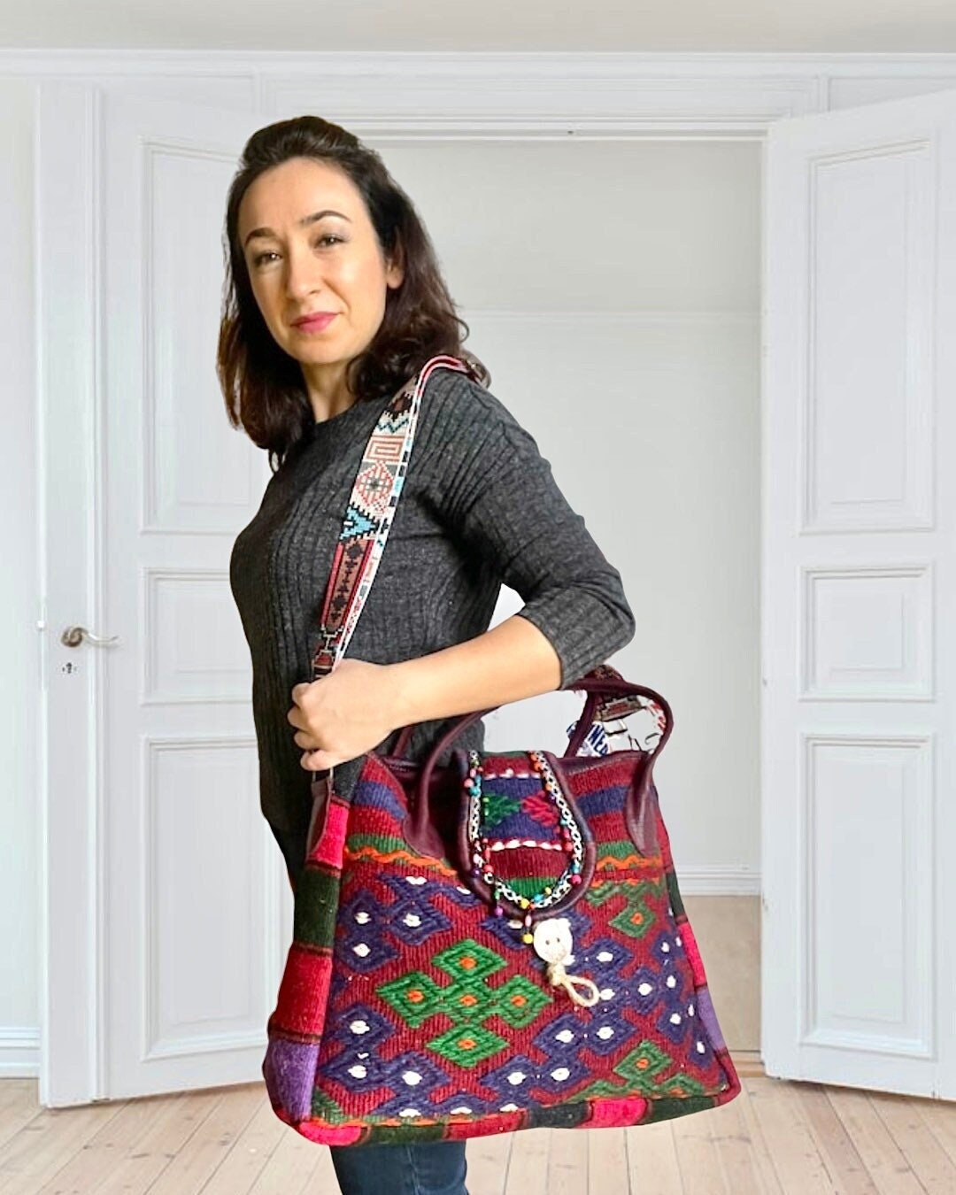 Aesthetic Large Tote Bag, Navajo Nation Style Purse, Natural Woven Bag ...