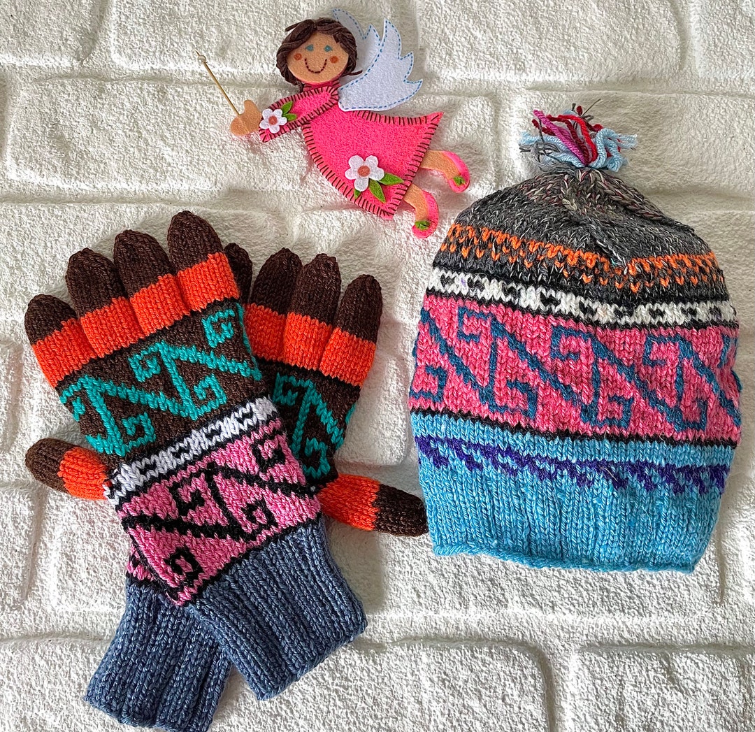 In Gift Box Hygge Winter Set, Knitted Multicolor Cozy Mittens and ...