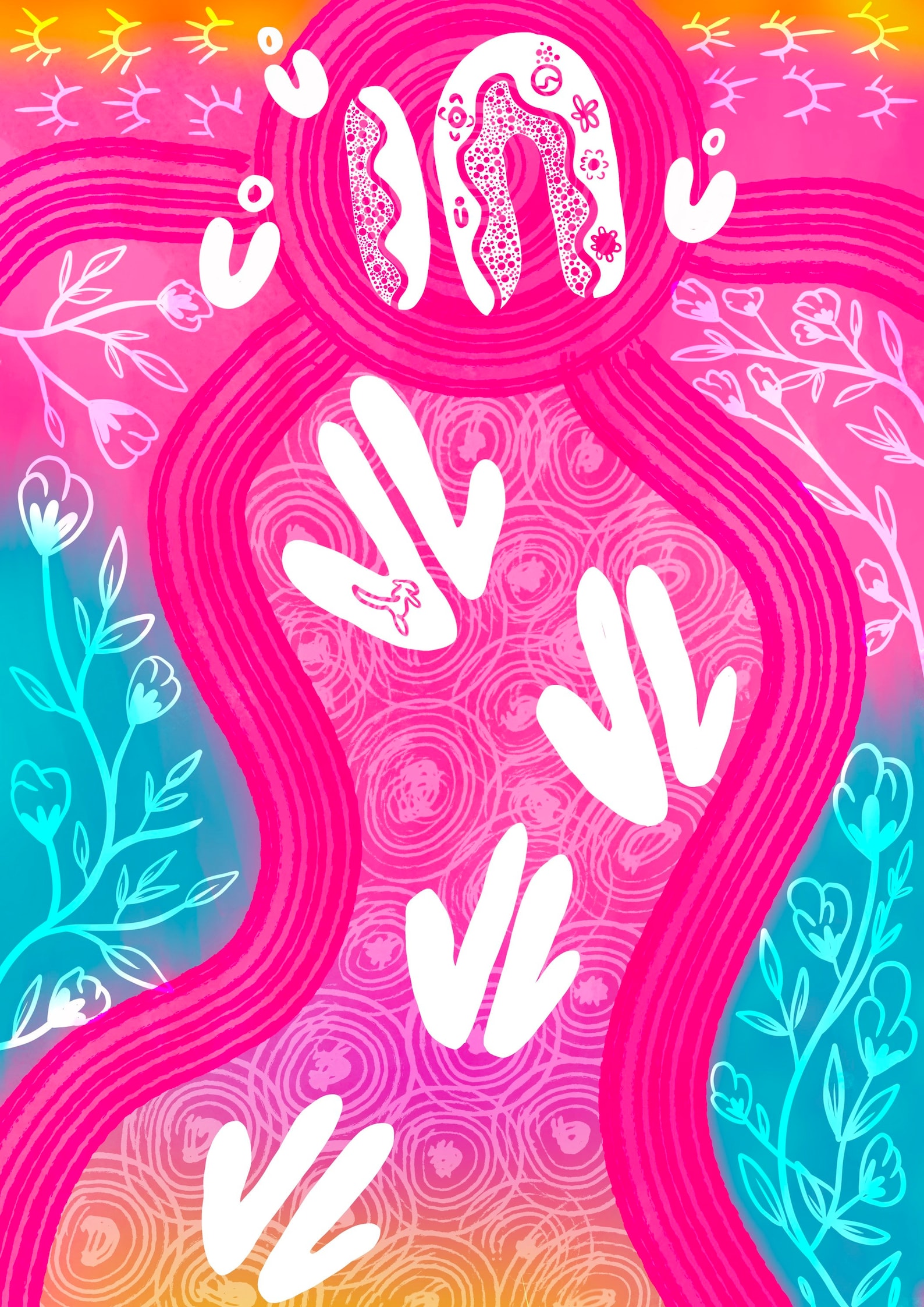 Provider and Protecter pink aboriginal art | Etsy