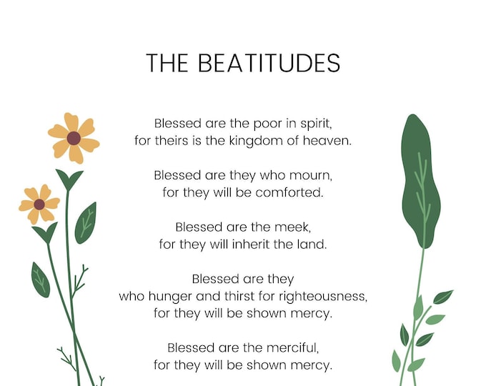 The Beatitudes Christian Scripture Download Print - Etsy