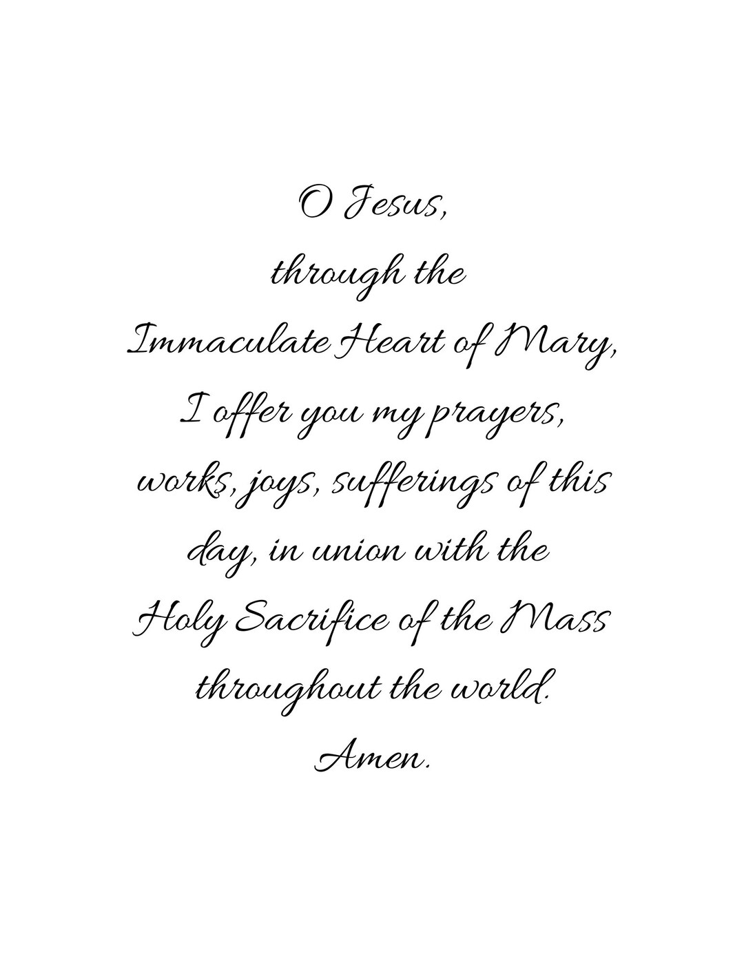 Morning Offering Prayer - Download and Print - Etsy