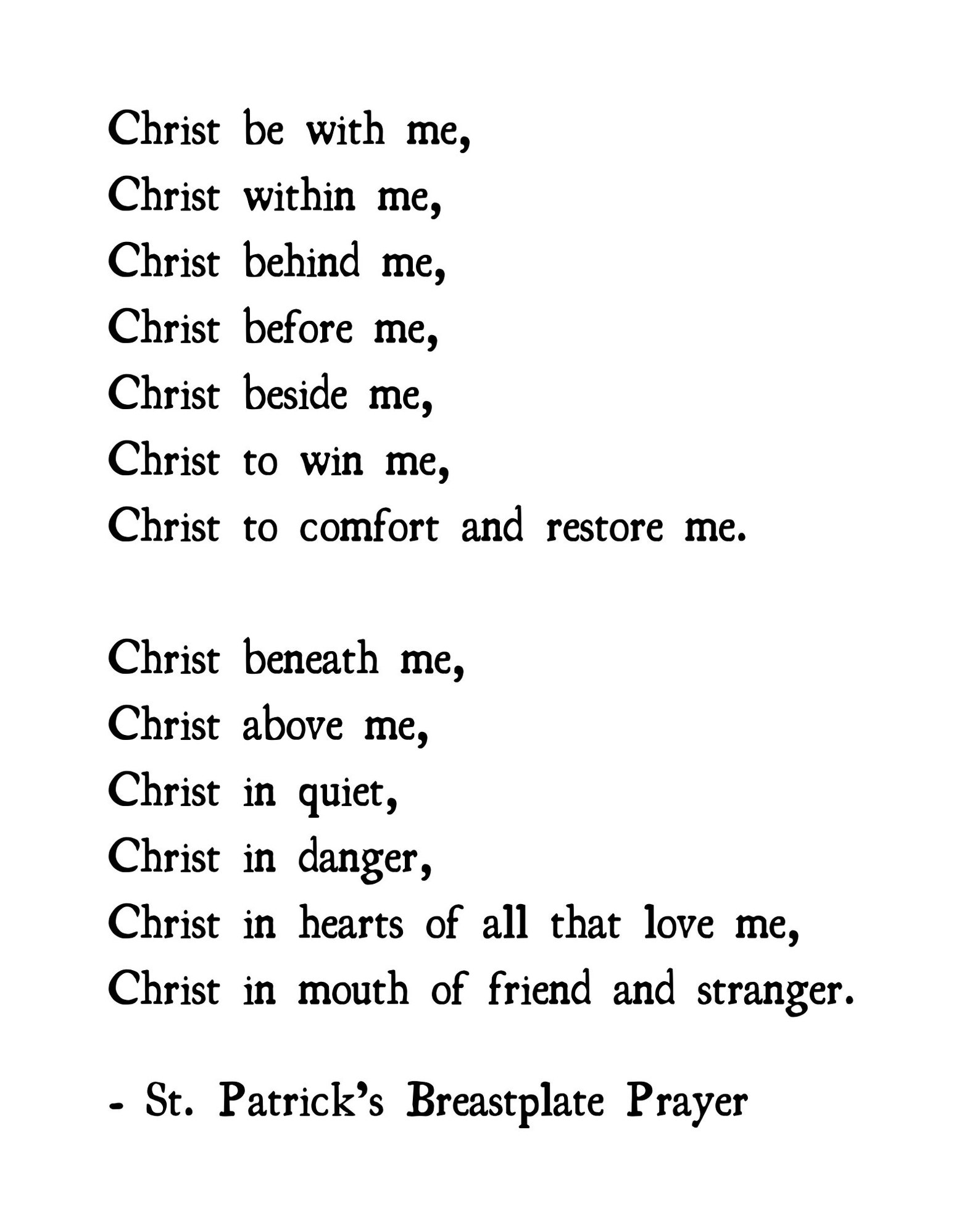 St. Patrick Breastplate Prayer Print - 8x10 Inch- Download + Print - Etsy