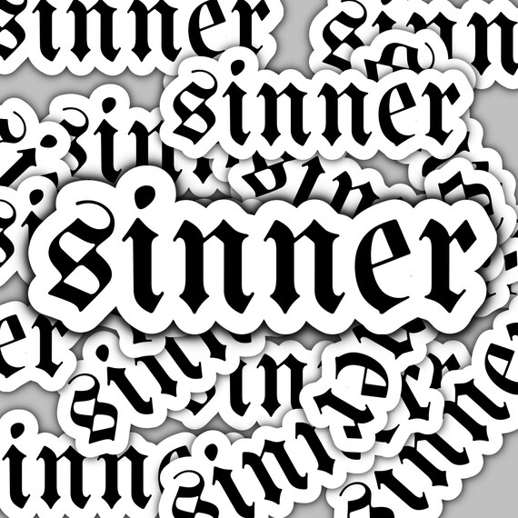 Sinner Gothic Writing Laminate Sticker // Gothic Punk Emo | Etsy