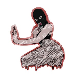Sexy Ski Mask Girl Fishnet Thug Suicide Neotraditional Tattoo - Etsy