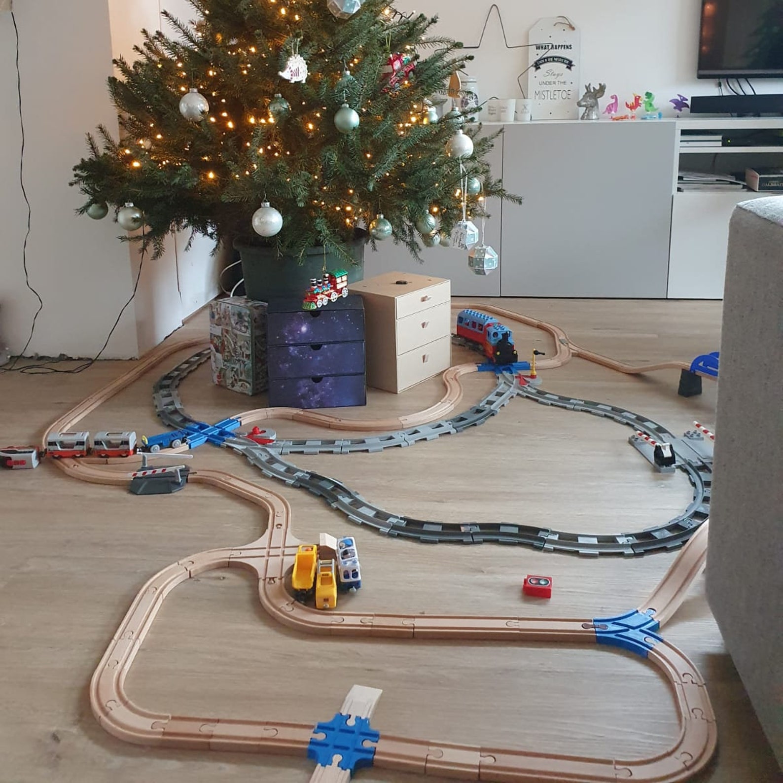 Wooden Train Track Intersection 4-way / Wooden Train Connector / Brio ...