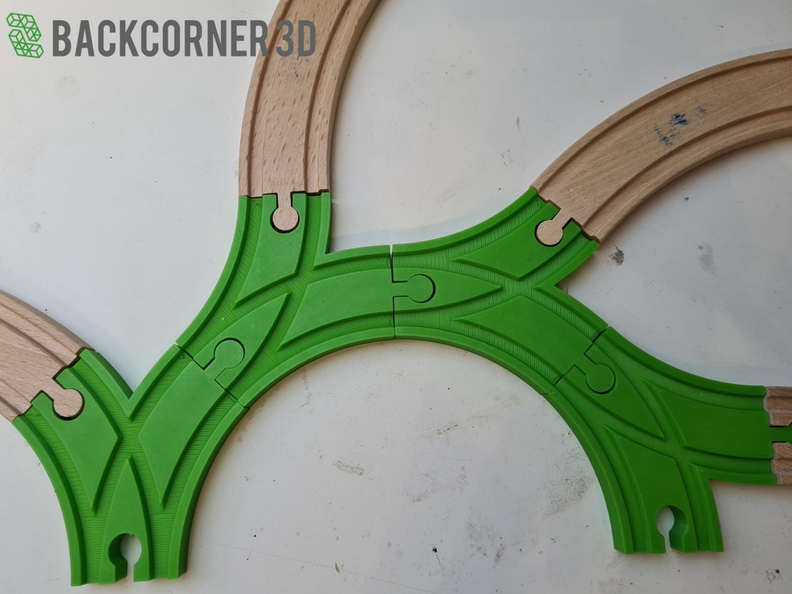 Wooden Train Track Y Intersection / Wooden Train Connector / | Etsy