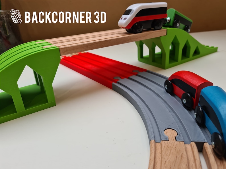 Wooden Train Track Double Bridge Set / Brio Extension / - Etsy UK
