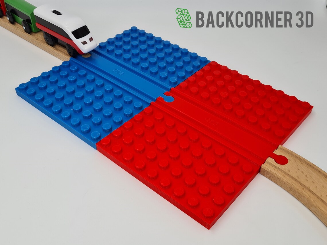 Wooden Train Track Big Double Build Plate Compatible With | Etsy