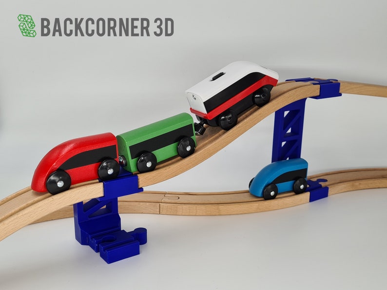 Wooden Train Track Sky Bridge Pillars / Brio Sky Train / Track Bridge ...