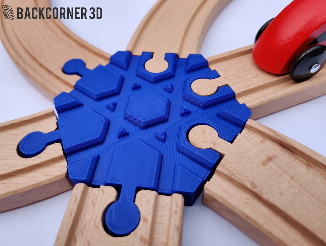 Wooden Train Track Intersection 6-way / Brio Extension / Imaginarium ...