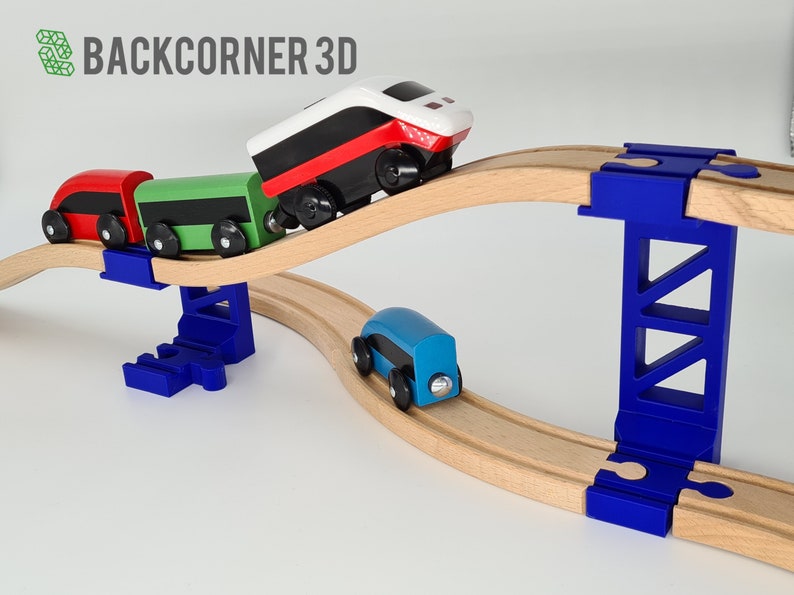 Wooden Train Track Sky Bridge Pillars / Brio Sky Train / Track Bridge ...
