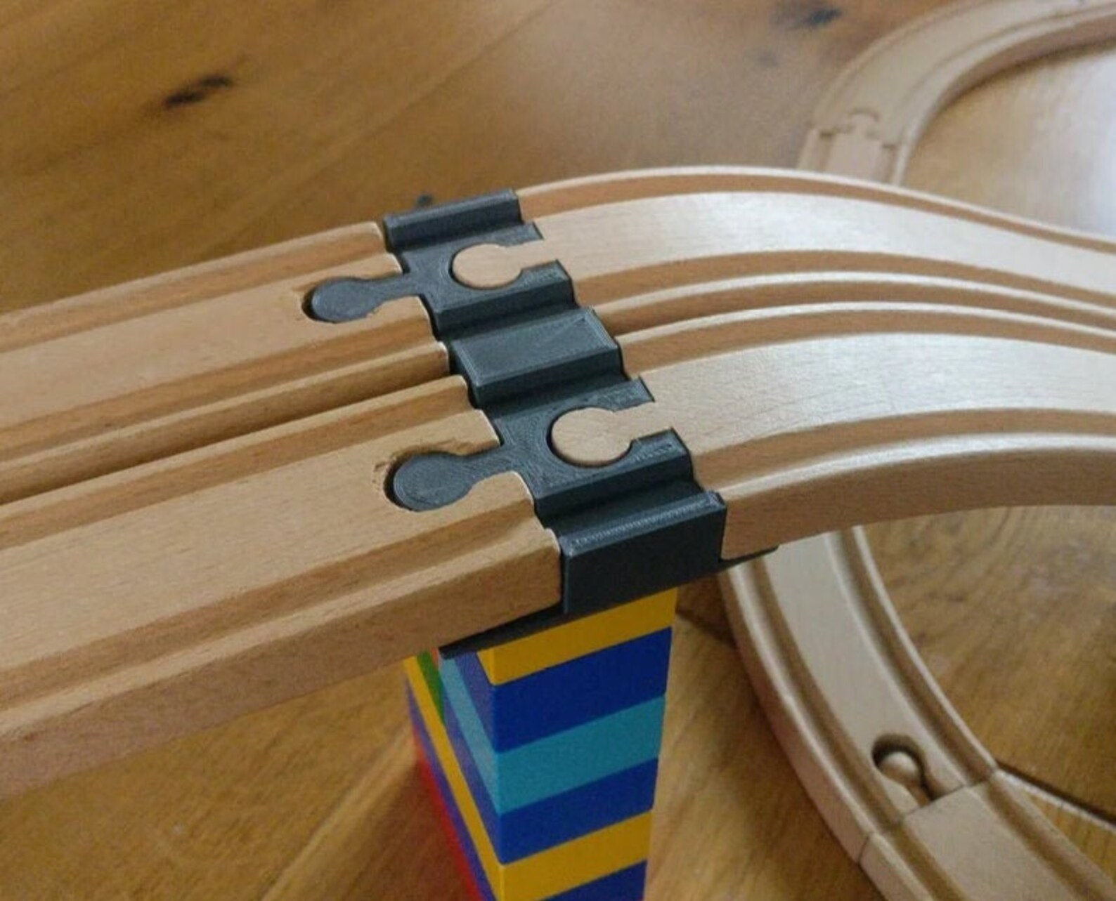 Wooden Train Track Double Adapter Compatible With Duplo / Brio ...