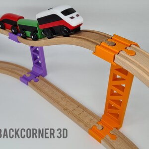 Wooden Train Track Sky Bridge Pillars / Brio Sky Train / Track Bridge ...