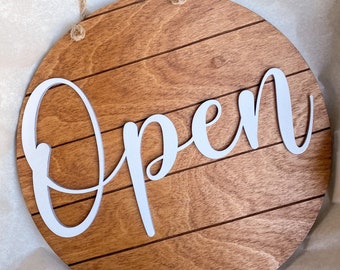 Wood Reversible Open and Closed Sign for Business Rustic | Etsy