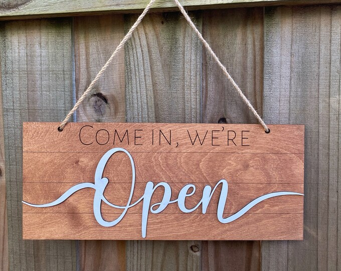 Wood Reversible Open and Closed Sign for Business Rustic Open Sign ...