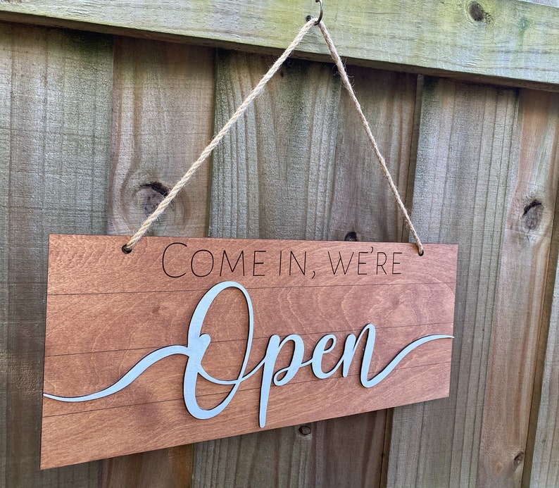 Wood Reversible Open and Closed Sign for Business Rustic - Etsy