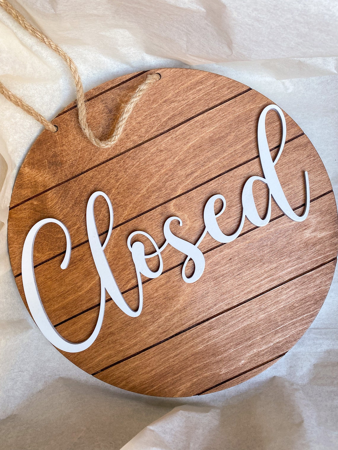 Wood Round Open and Closed Sign Two Sides Reversible Open & - Etsy