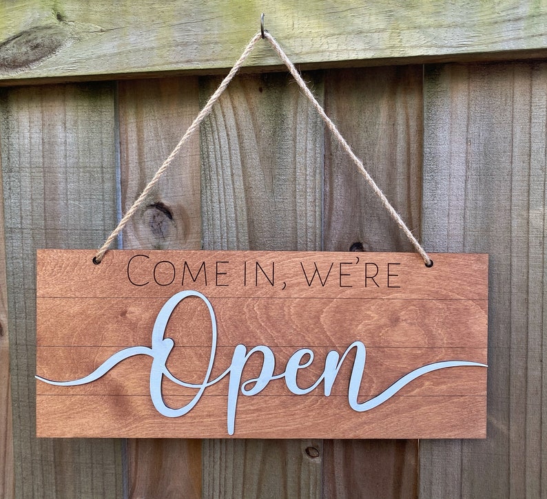 Wood Reversible Open and Closed Sign for Business Rustic - Etsy