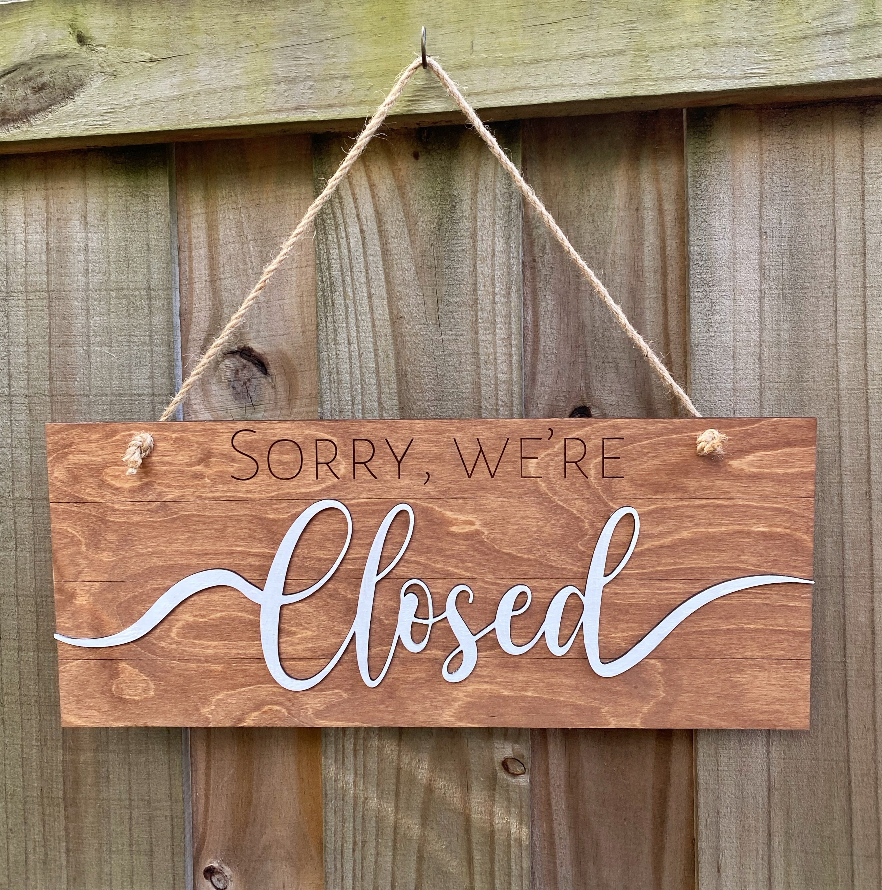 Wood Reversible Open and Closed Sign for Business Rustic - Etsy