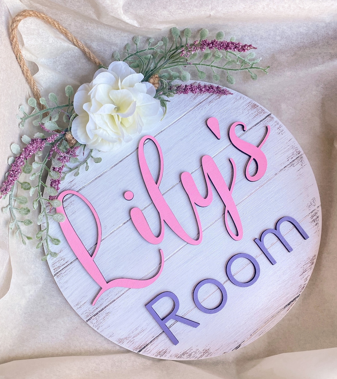 Personalized Girls Bedroom Door Wooden Name Sign Ship Lap Kids Room ...
