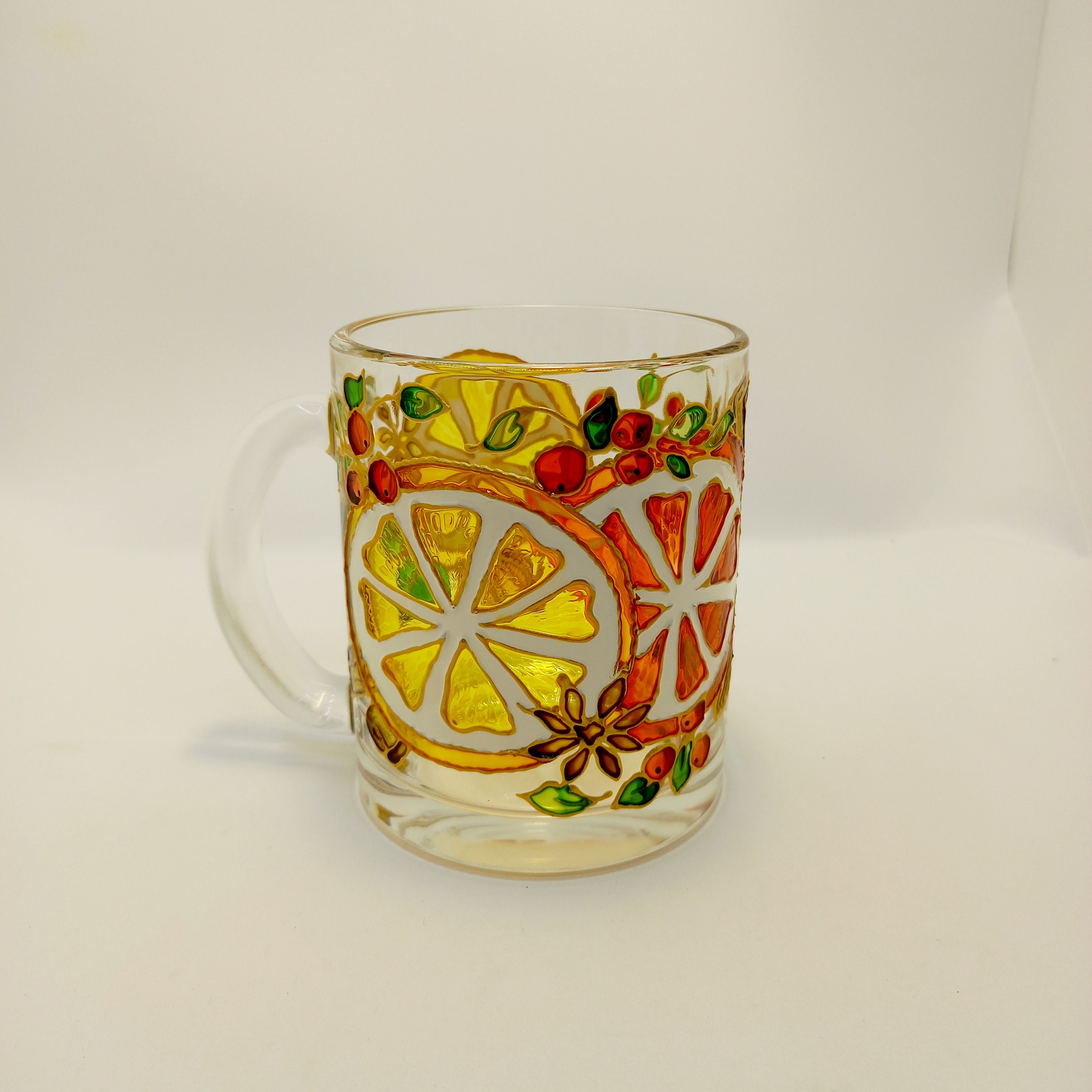 Stained Glass Cup 11 1/3 oz 300ml Lemon Mug Glass Coffee | Etsy