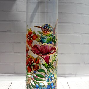 Hand Painted Hummingbird Vase Lamp, 10,2 in ( 25 Cm) Flowers Vase ...