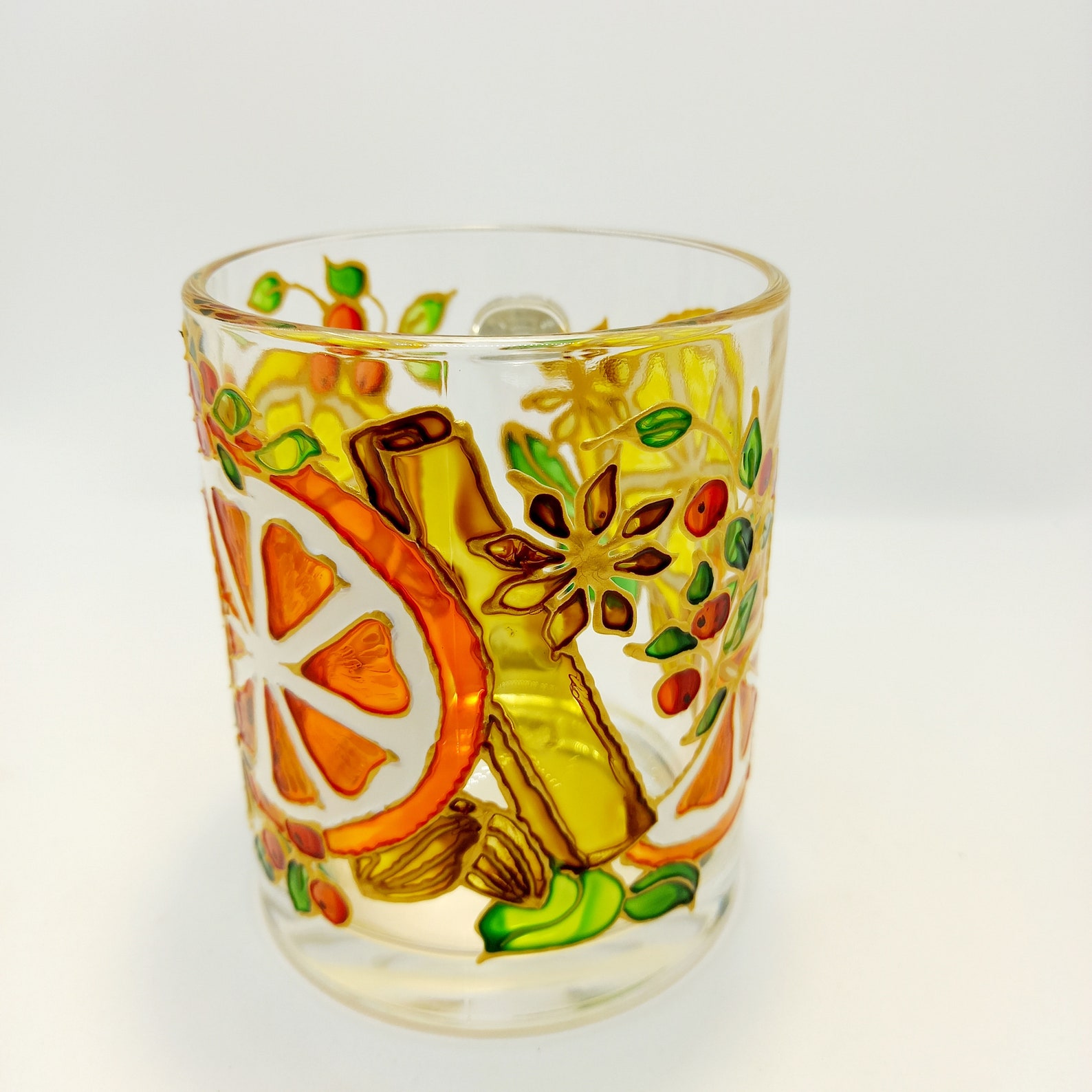 Stained Glass Cup 11 1/3 oz 300ml Lemon Mug Glass Coffee | Etsy