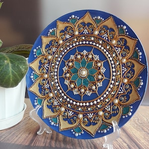 Mandala Plate 11 in ( 27 Cm) Hand Painted Plate Living Room Decor Art ...