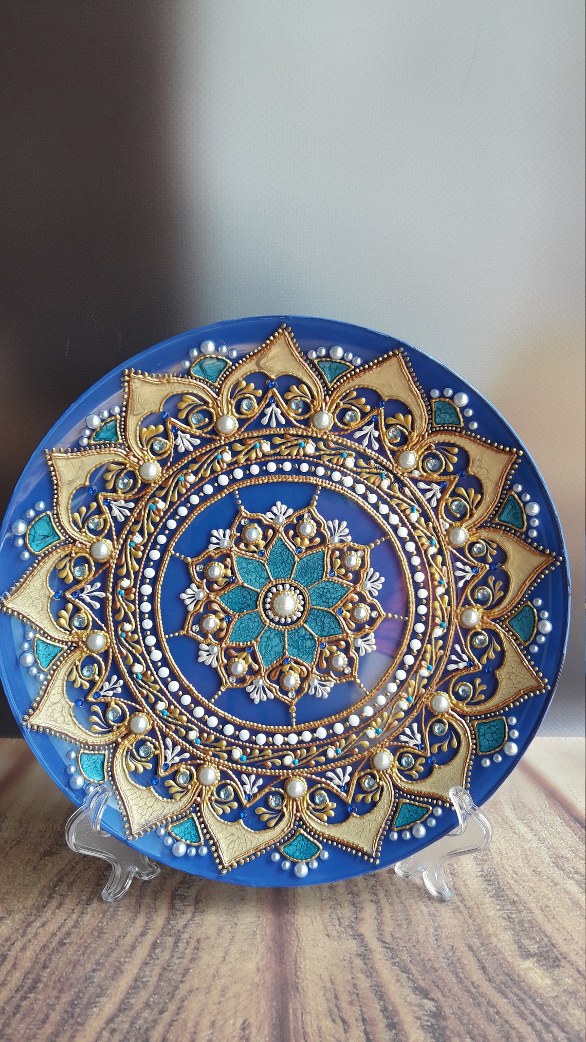 Mandala Plate 11 in 27 cm Hand Painted Plate Living Room | Etsy