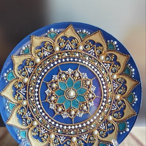 Mandala Plate 11 in ( 27 Cm) Hand Painted Plate Living Room Decor Art ...