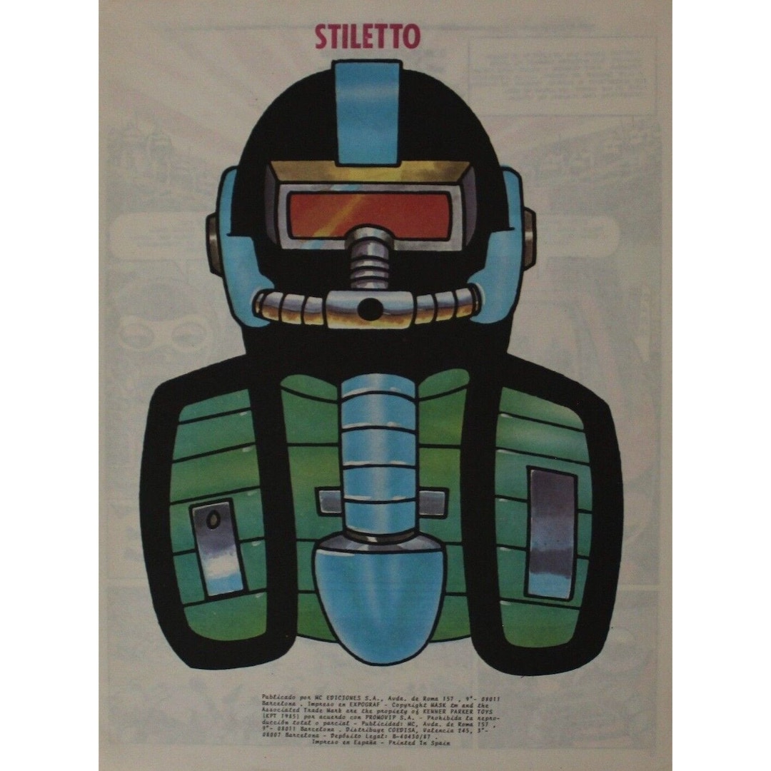 1987 M.A.S.K. STILLETO MASK Poster 11.75" X 8.75" (30 X 22.5" Cm ...