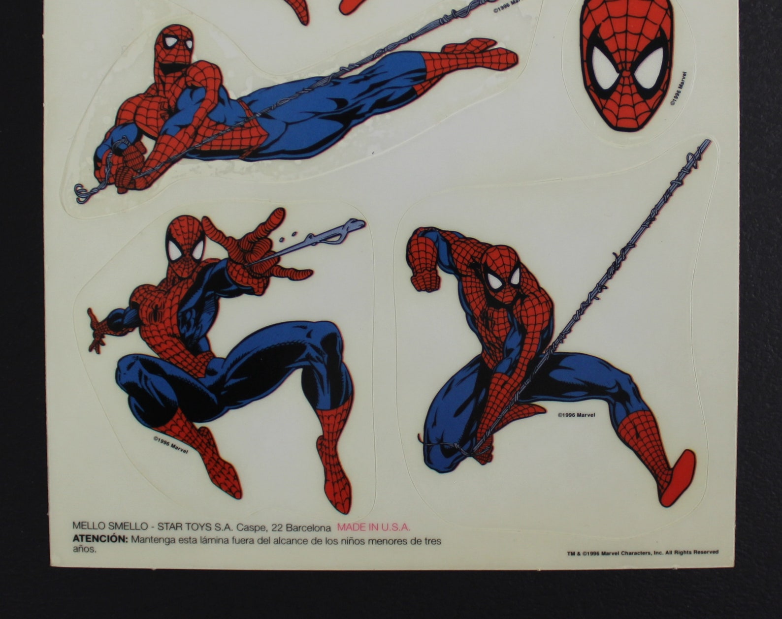 1996 SPIDER-MAN Sticker Sheet High Quality Spanish Vintage - Etsy